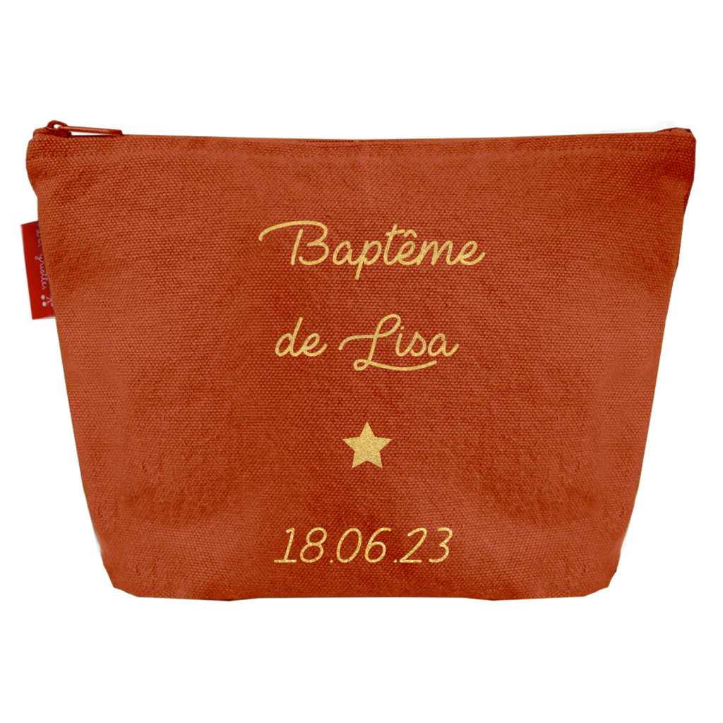 Pochette Cadeau Baptême / Communion personnalisé Terracotta Coton – Les ...